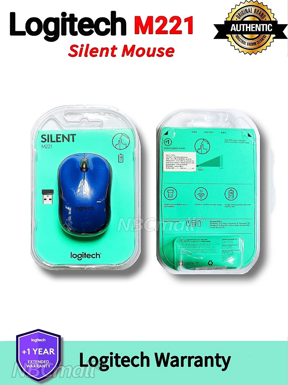 เมาส์ Logitech Silent Wireless Mouse M221 แท้ รับประกันศูนย์ - NBCmall ...