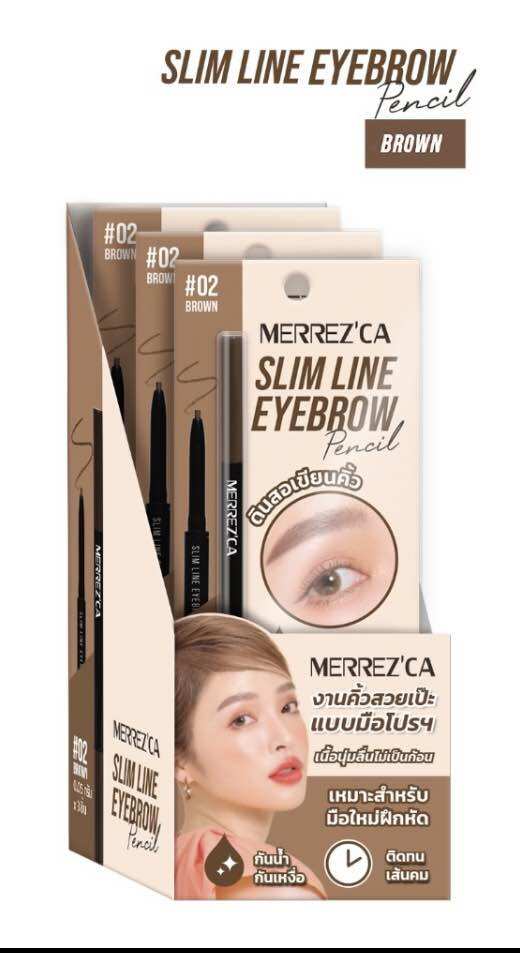 Merrezca Slim Line Eyebrow Pencil ดินสอเขียนคิ้วขนาดเล็กพกพาง่าย หัว ...