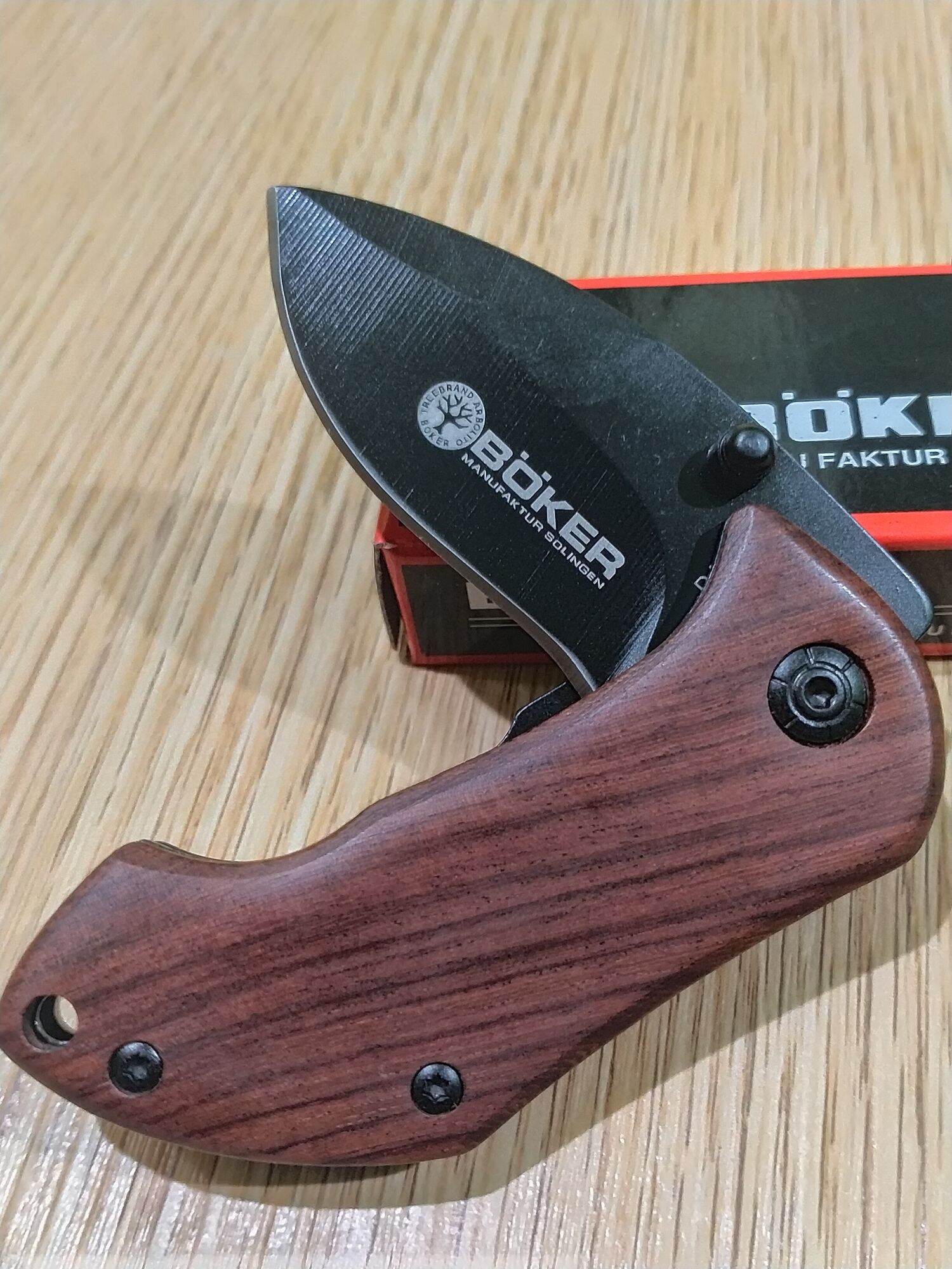 มีดพับ BOKER DA48 ขนาด 8 นิ้ว (20.3 ซม.) ด้ามเข้าประกับไม้ - KNIVESPra - ThaiPick