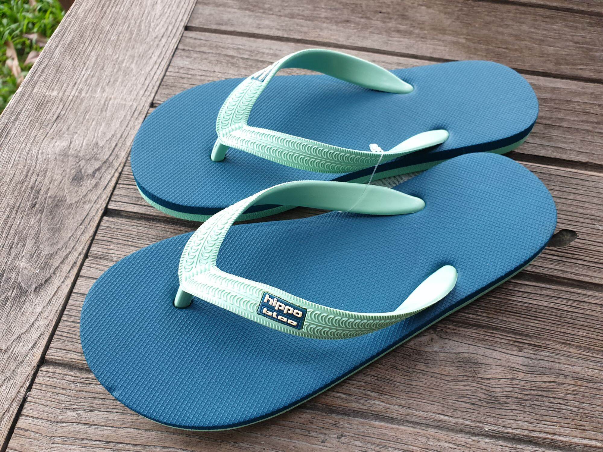 รองเท้าแตะ hippobloo สีน้ำตาลสายชมพูอ่อน - รองเท้าแตะ ฮิปโป - ThaiPick