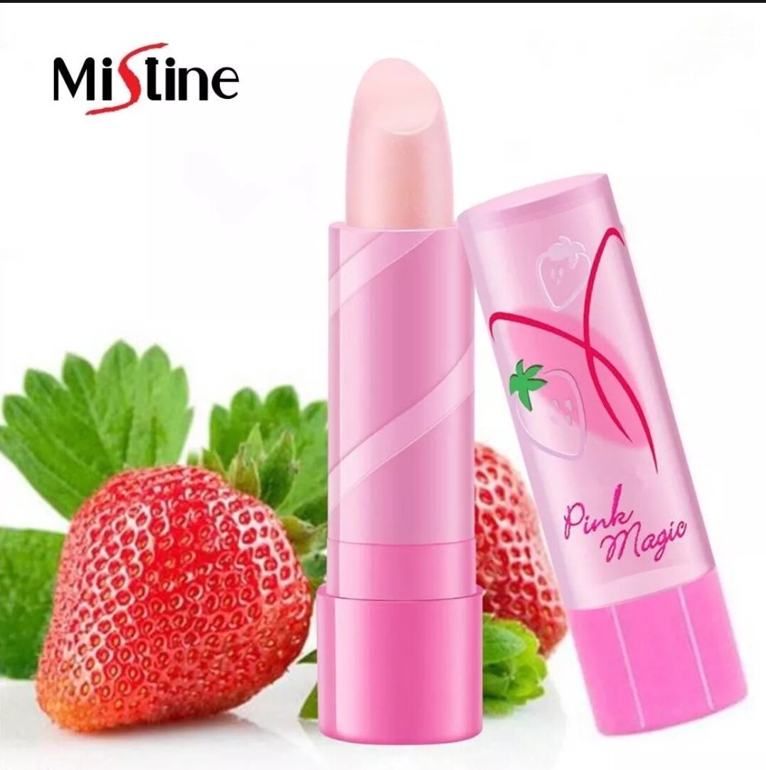 ลิปมัน มิสทีน Lip Mistine Pink Magic plus CB-II(ลิปอ้วน) & Vit E strawberry (ลิปผอม)ลิปมัน ...