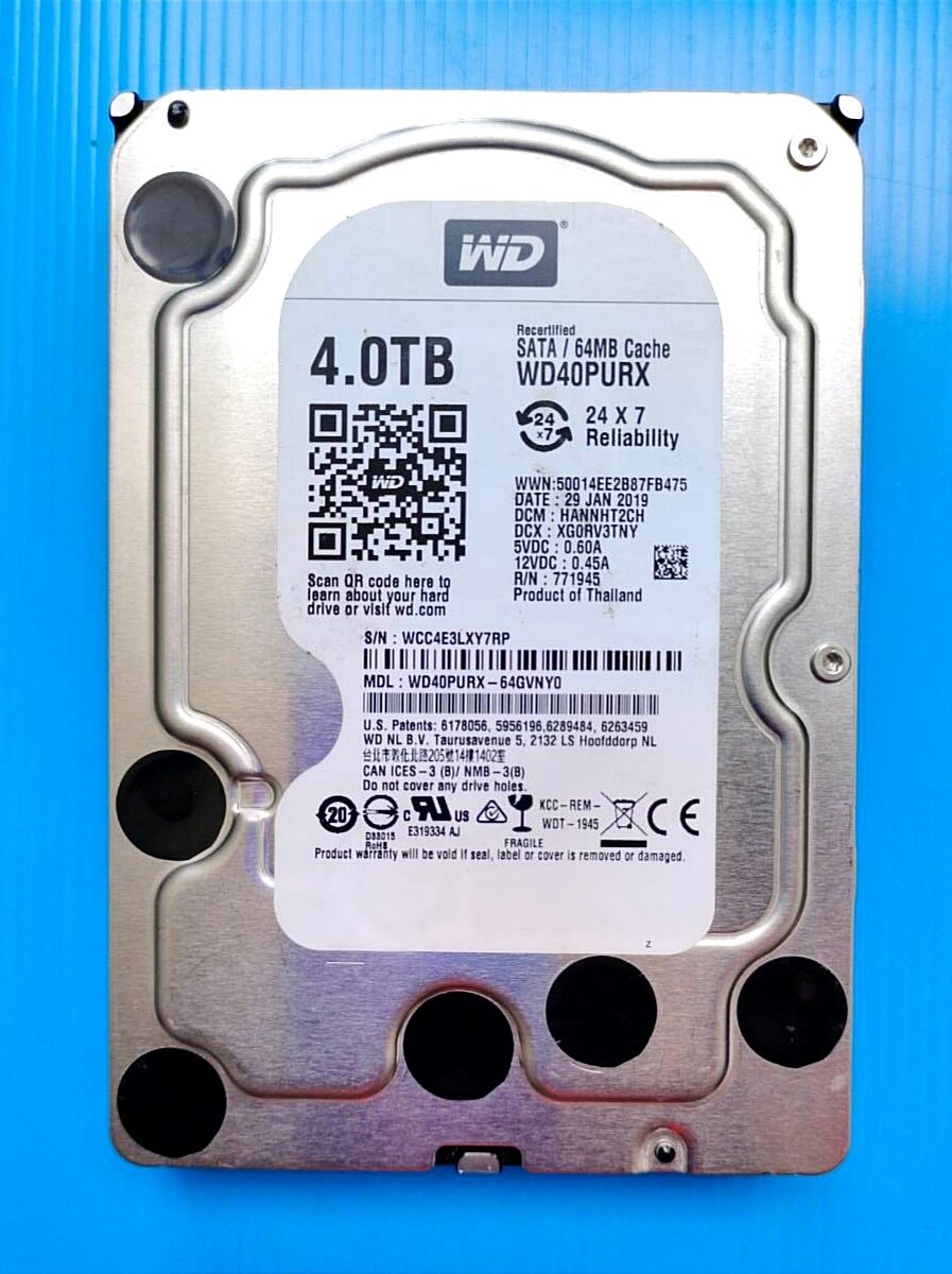 ็HDD (ฮาร์ดดิสก์ 3.5) WD Purple 4TB 3.5 มือสองใช้งานได้ปรกติ - Mi Store and sevices - ThaiPick
