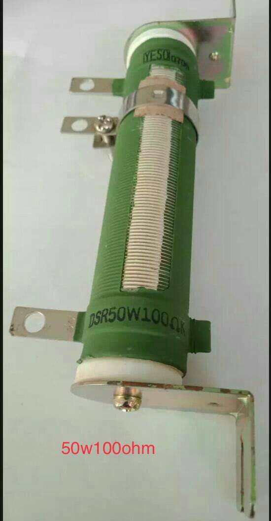 50 W100R (100โอห์ม) รีซิสเตอร์แบบไววาวปรับค่าได้ ตัวต้านทาน เซรามิกสีเขียว ขนาดยาว12x2.5CM ...