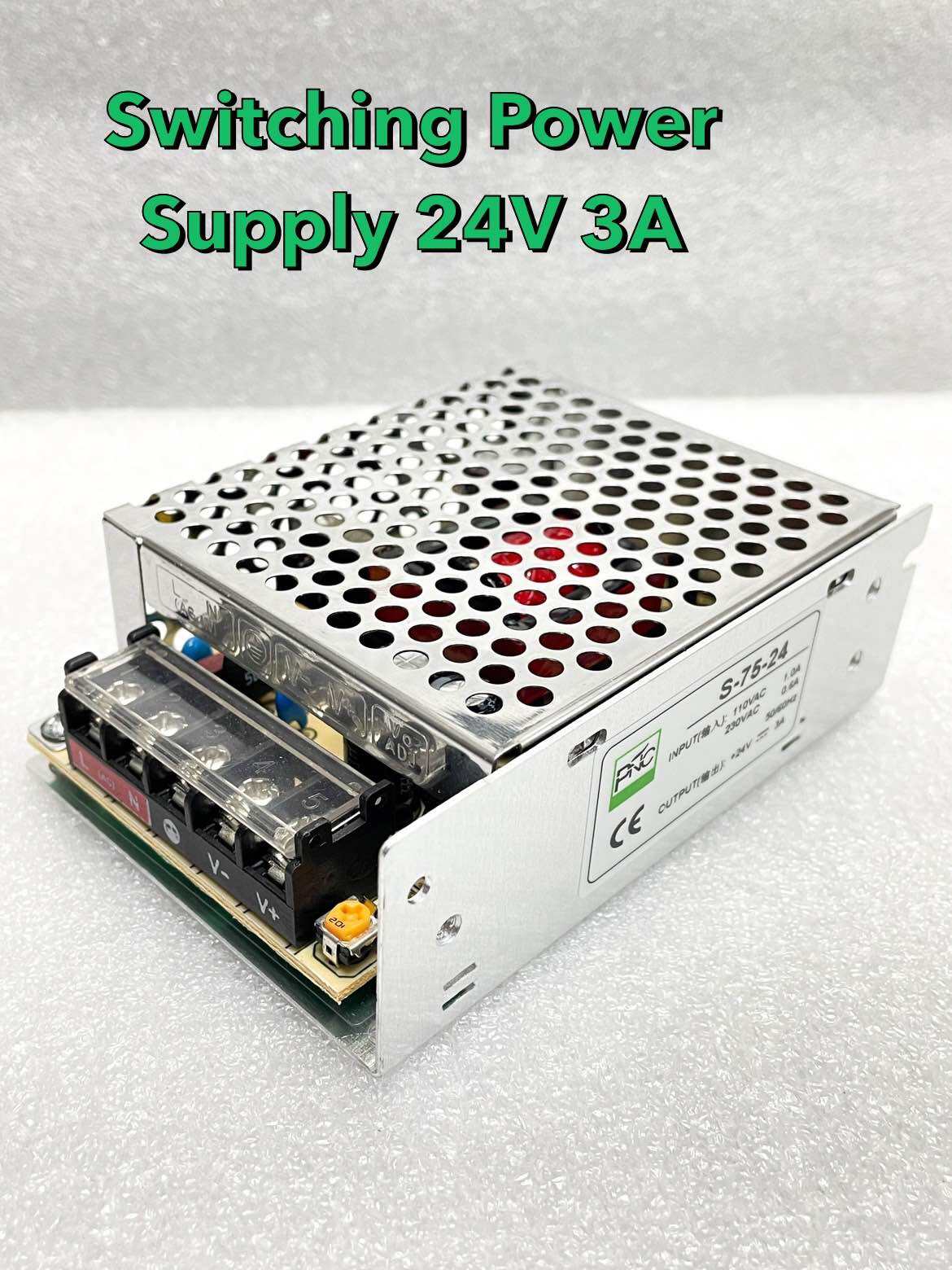 Switching Power Supply 24V 3A (แพ็ค1ตัว) ตัวแปลงแรงดันไฟฟ้า MODEL:S-75 ...