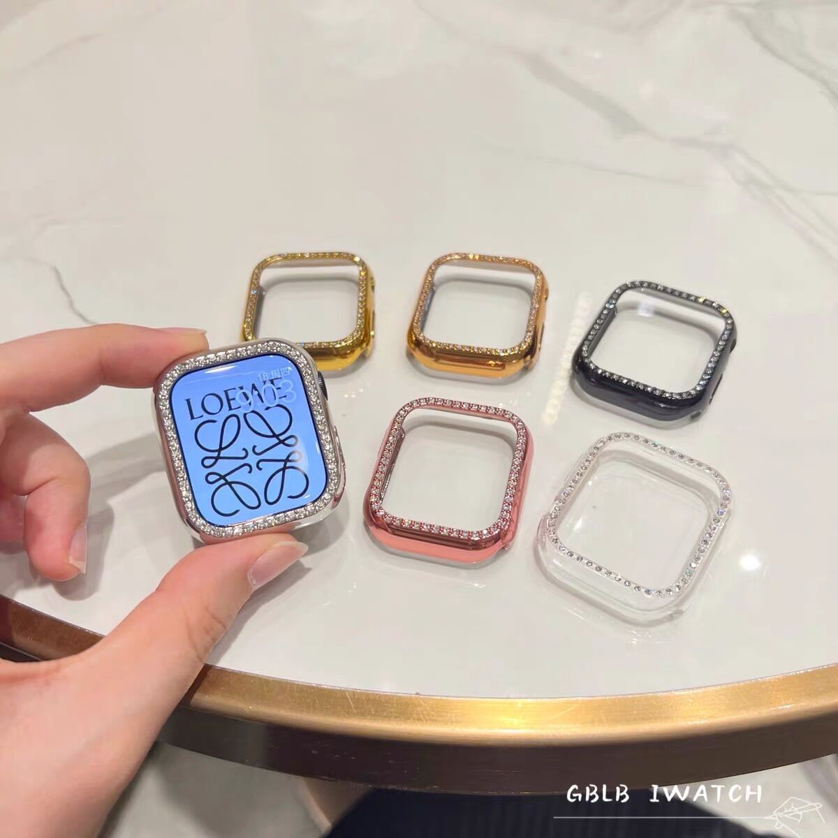 พร้อมส่ง งานสุดวิ้งค์ เคสประดับเพชร 1 แถว ใช้ได้กับ Apple Watch Series ...