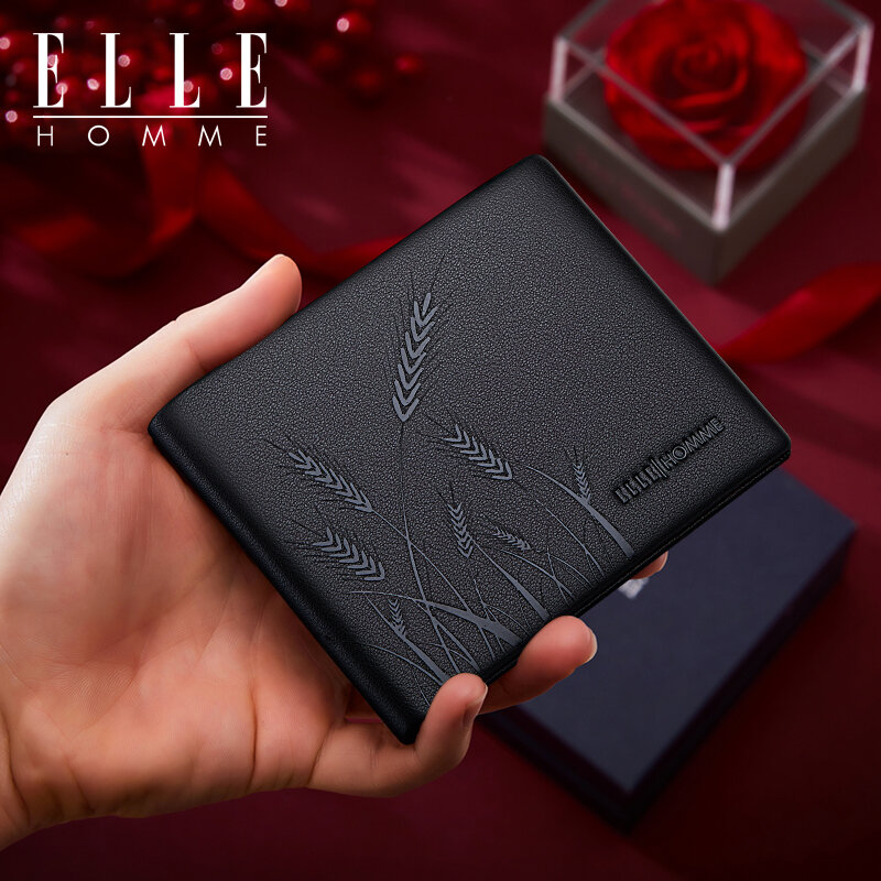 [Taobao]ELLE HOMME กระเป๋าสตางค์ผู้ชายหนังแท้แบบสั้น กระเป๋าเงินรุ่นบาง ...