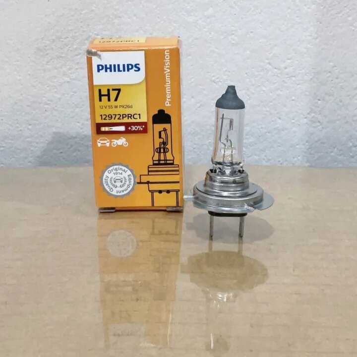 หลอดไฟหน้า PHILIPS H7 30 12V 55W PX26d 12972PRC1 สินค้าประกัน2เดือน ...