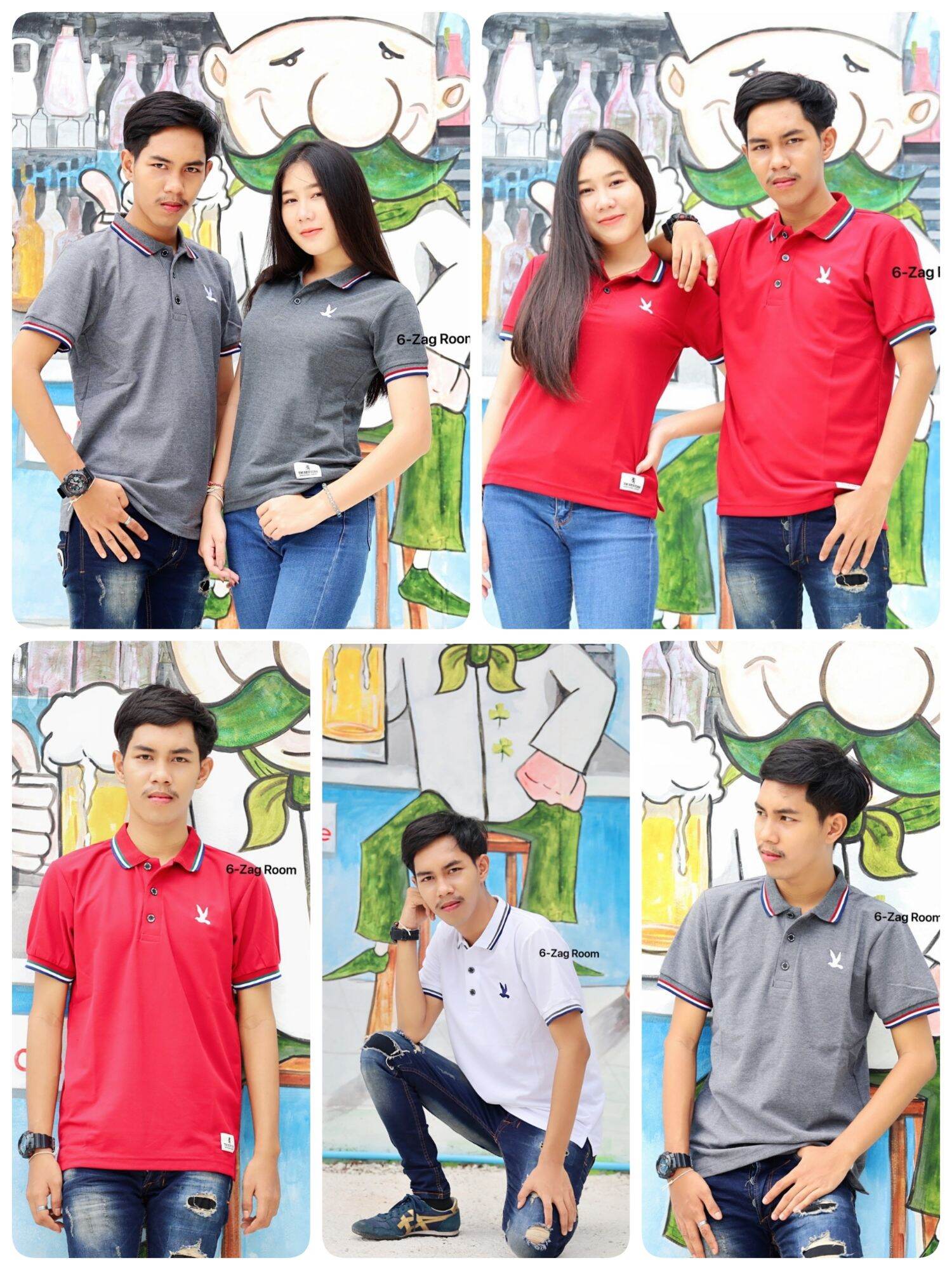 เสื้อโปโลคอปก ปักนก???? ผู้ชาย งานปัก????งานป้าย ผ้าจุติM L XL(Polo men ...