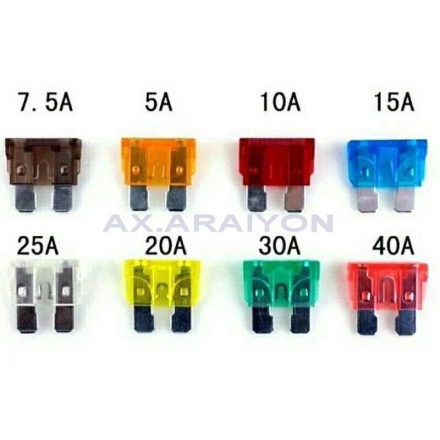ฟิวฟิวส์ Standard มีขนาด 5A 7.5A 10A 15A 20A 25A 30A 35A 40A จำนวน 100 ตัว - เก๋ อะไหล่ยนต์ ...