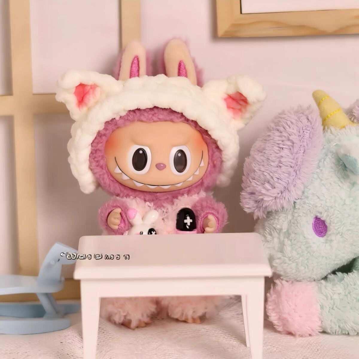 เสื้อผ้าตุ๊กตา labubu 17ซม. ตุ๊กตาผ้าดึงหน้าไวนิลมาการองตุ๊กตาแต่ง ...