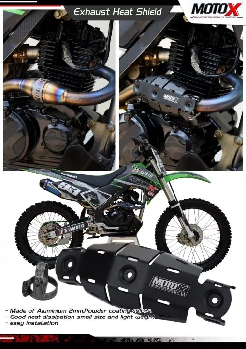 กันร้อนคอท่อ Moto-X สำหรับ KLX140-150 | Lazada.co.th