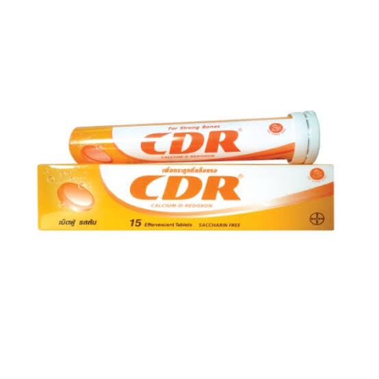 CDR ซีดีอาร์ (CALCIUM-D-REDOXON) แคลเซียมเม็ดฟู่ 1 กล่อง 15 เม็ด EXP.03 ...
