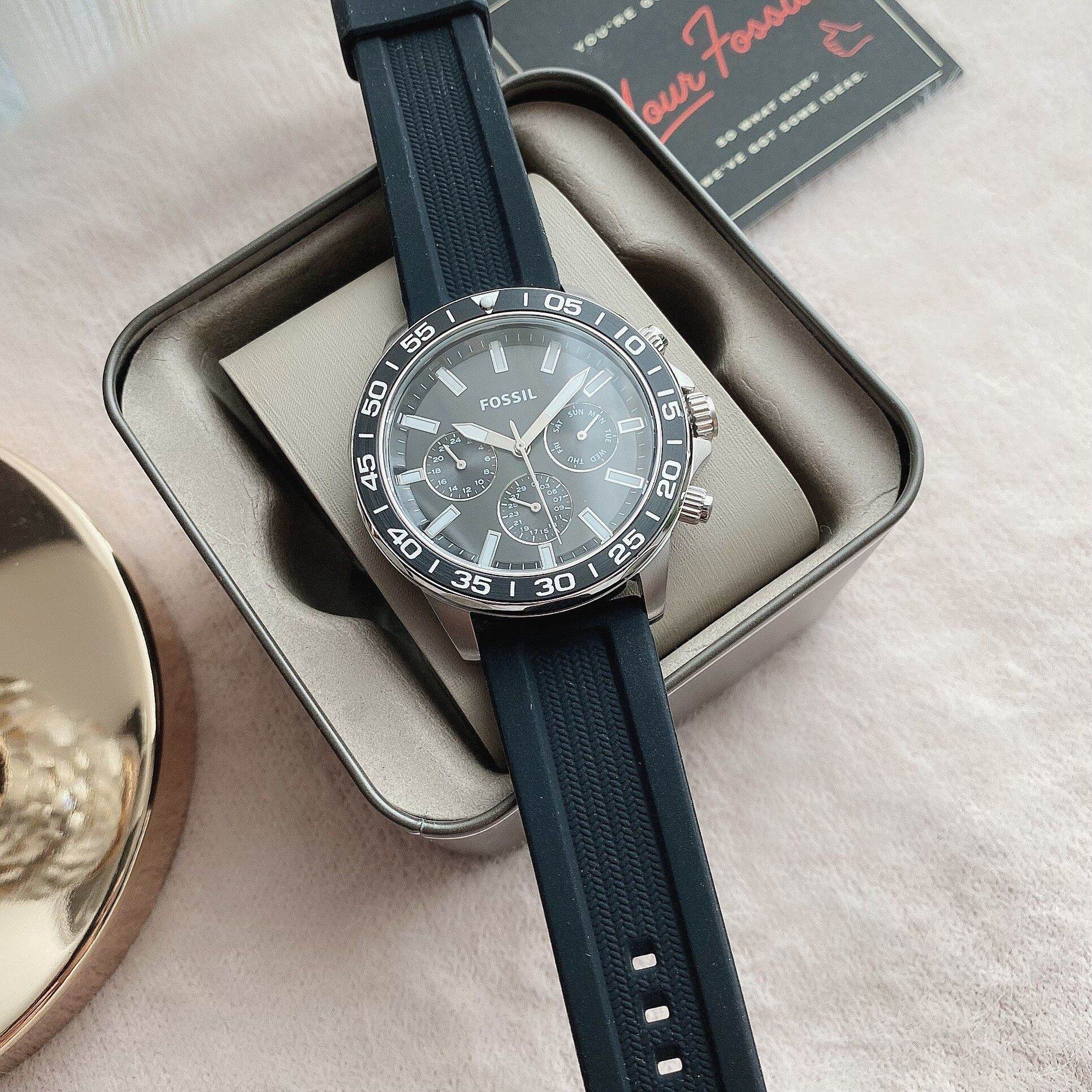 FOSSIL Bannon Multifunction Black Silicone Watch BQ2494 - watchybaggy ...