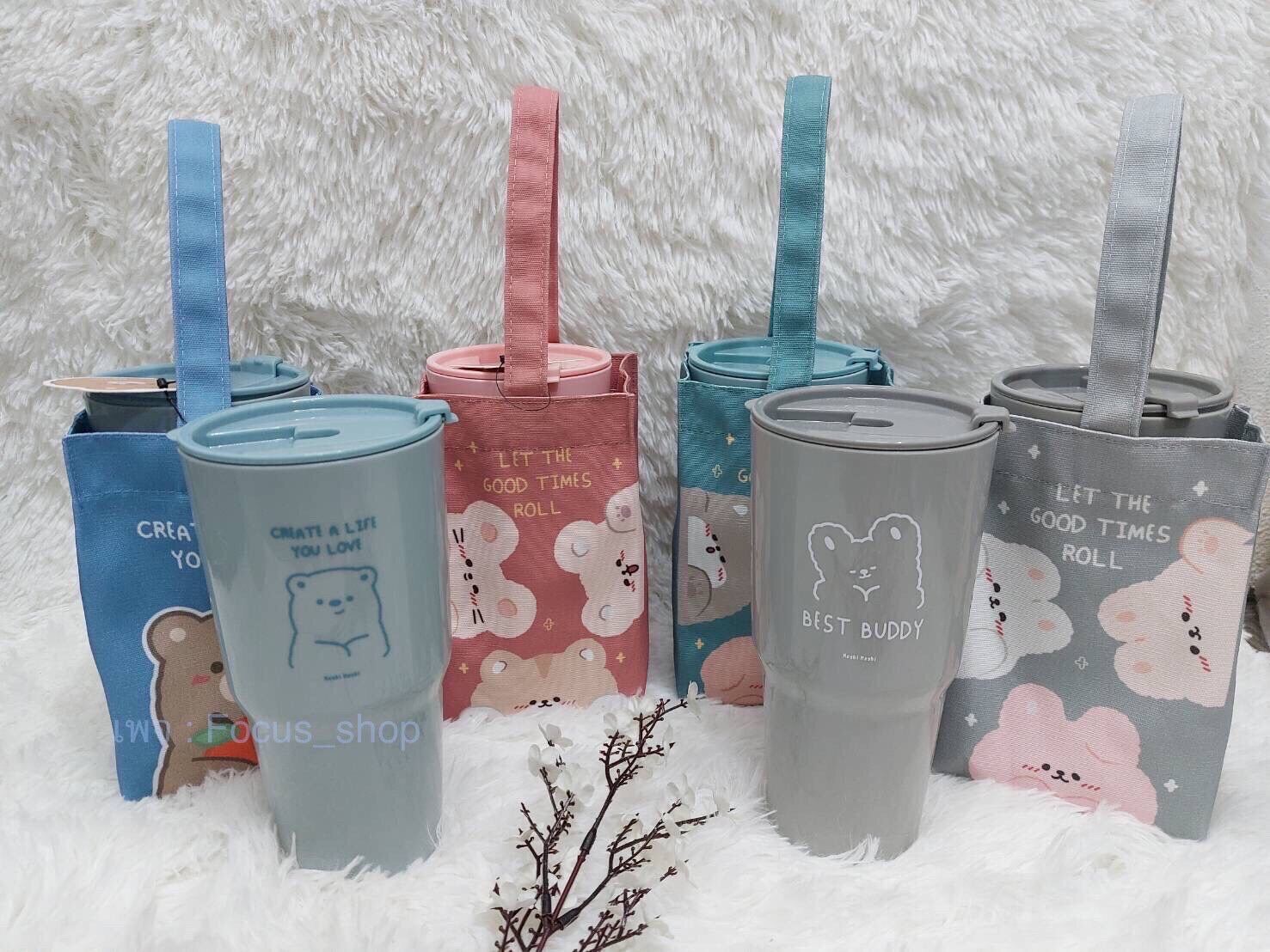 แก้วน้ำพร้อมถุงผ้า Moshi Moshi แก้วเยติ แก้วน้ำ ถุงผ้าใส่แก้ว | Lazada ...