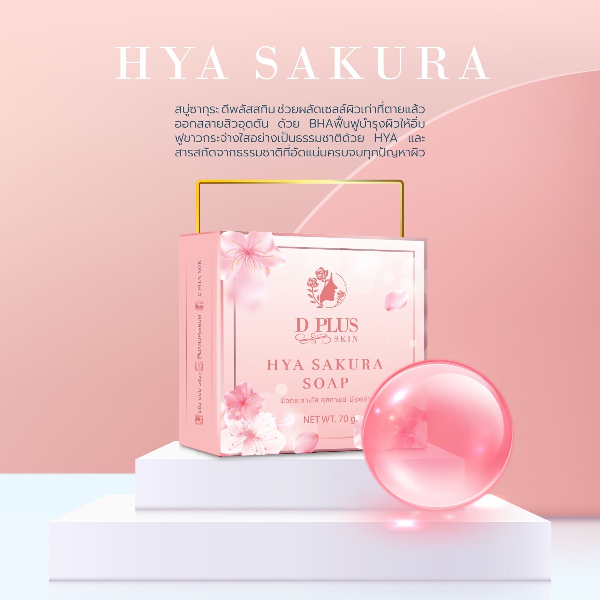 สบู่ไฮยาซากุระ 1 ก้อน Hya Sakura soap ดีพลัสสกิน ก้งคน101 D plus skin - ออร์เร้น ซุปเปอร์เซนเตอร ...