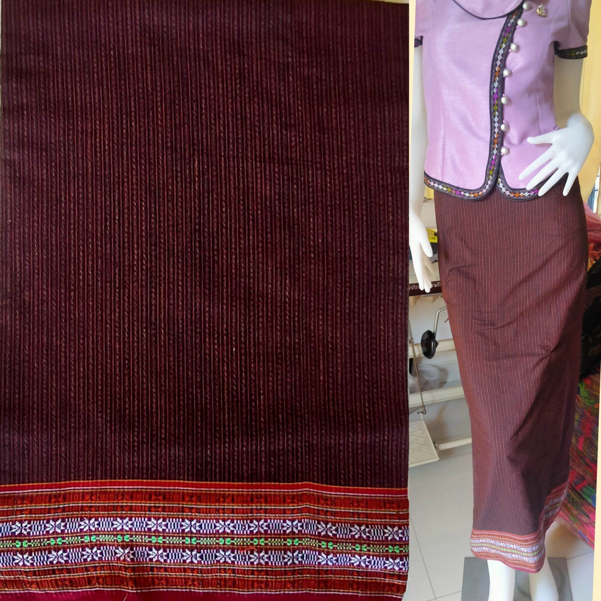 ผ้าถุงตีนจก ผ้าถุงคนแก่ ผ้าถุงตีน ยังไม่เย็บ กว้าง ยาว 90*185ชม. | Lazada.co.th