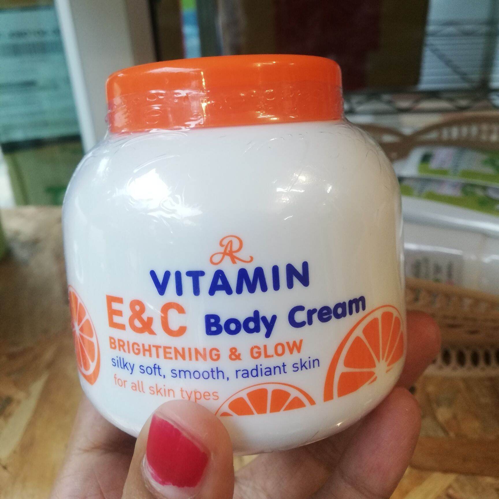 (ฝาส้ม) อารอน E C AR VITAMIN E C BODY CREAM เออาร์ วิตามินอี แอนด์ ซี ...