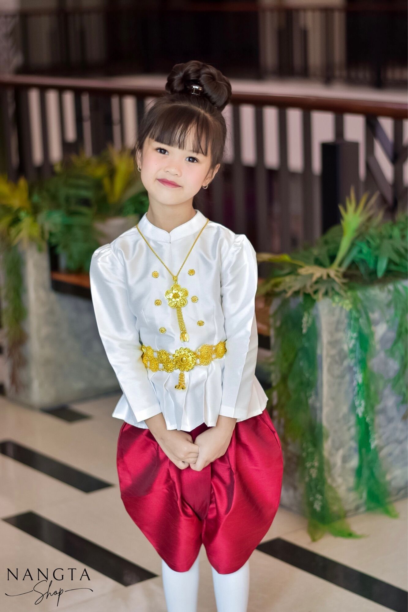 ชุดไทยเด็กผู้หญิง รุ่นแพนเค้ก แถมสร้อยคอ - Nangta Shop นังตา ชุดอาชีพ ...