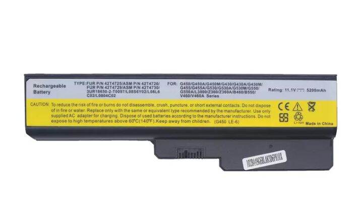 Battery Notebook Lenovo 3000 G430 G450 G530 N500 G550 B460 V460 Z360 ...