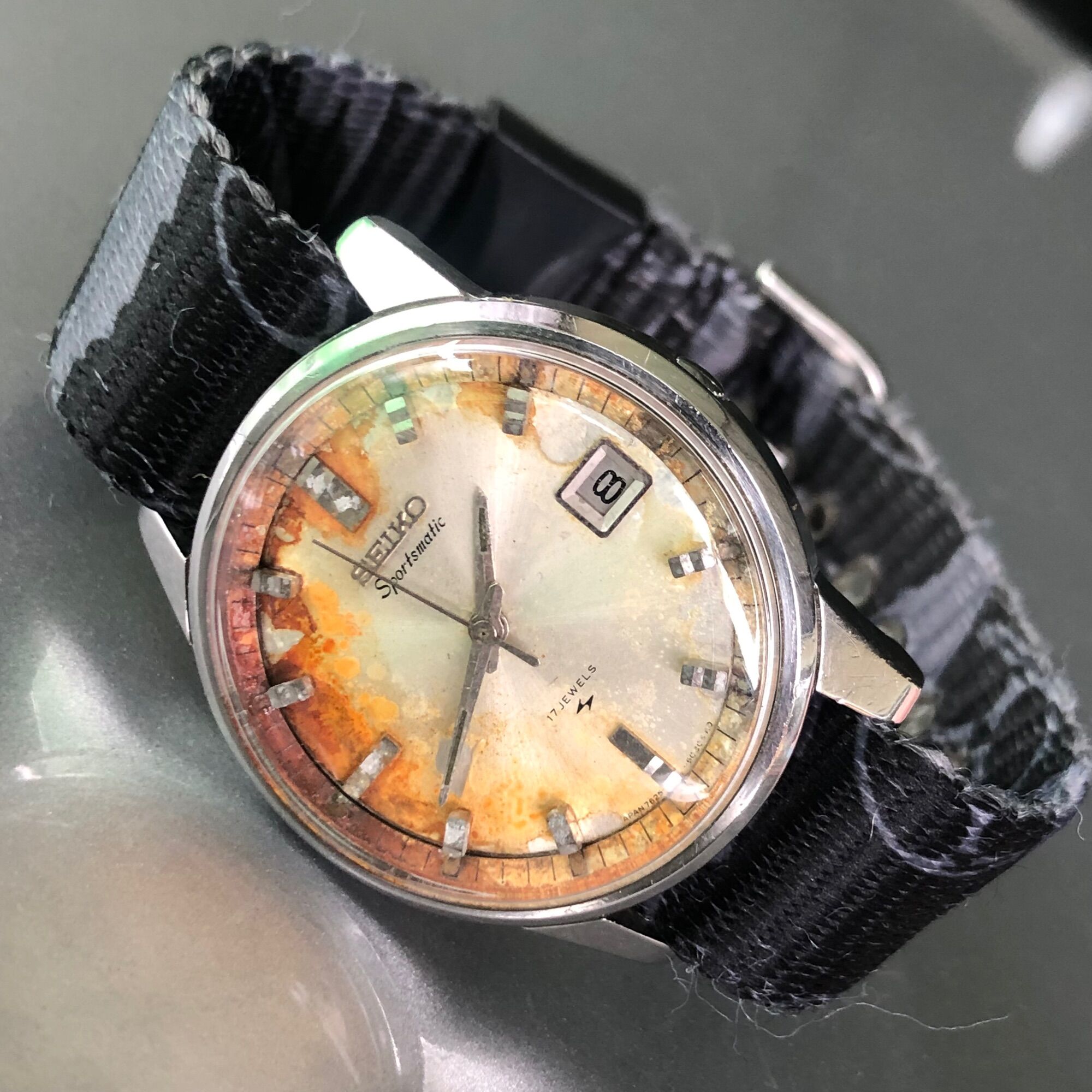 นาฬิกาวินเทจตัวจริง SEIKO Sportsmatic Diashock 17 Jewels Automatic 36 ...