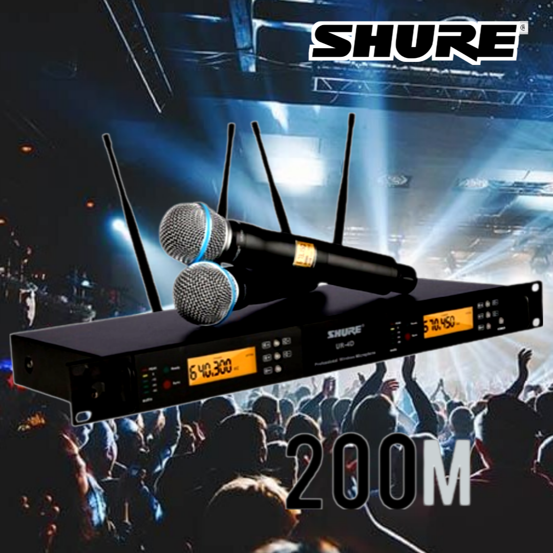 SHURE UR4D Handheld Wireless Microphone System Large 4 Channel UHF ...