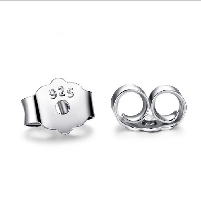 ที่อุดหูเงินแท้ที่อุดหู S925เงินหัวเข็มขัดผีเสื้อที่รองหูที่รองหูที่รองหูที่รองหูที่อุดหูหลัง ...