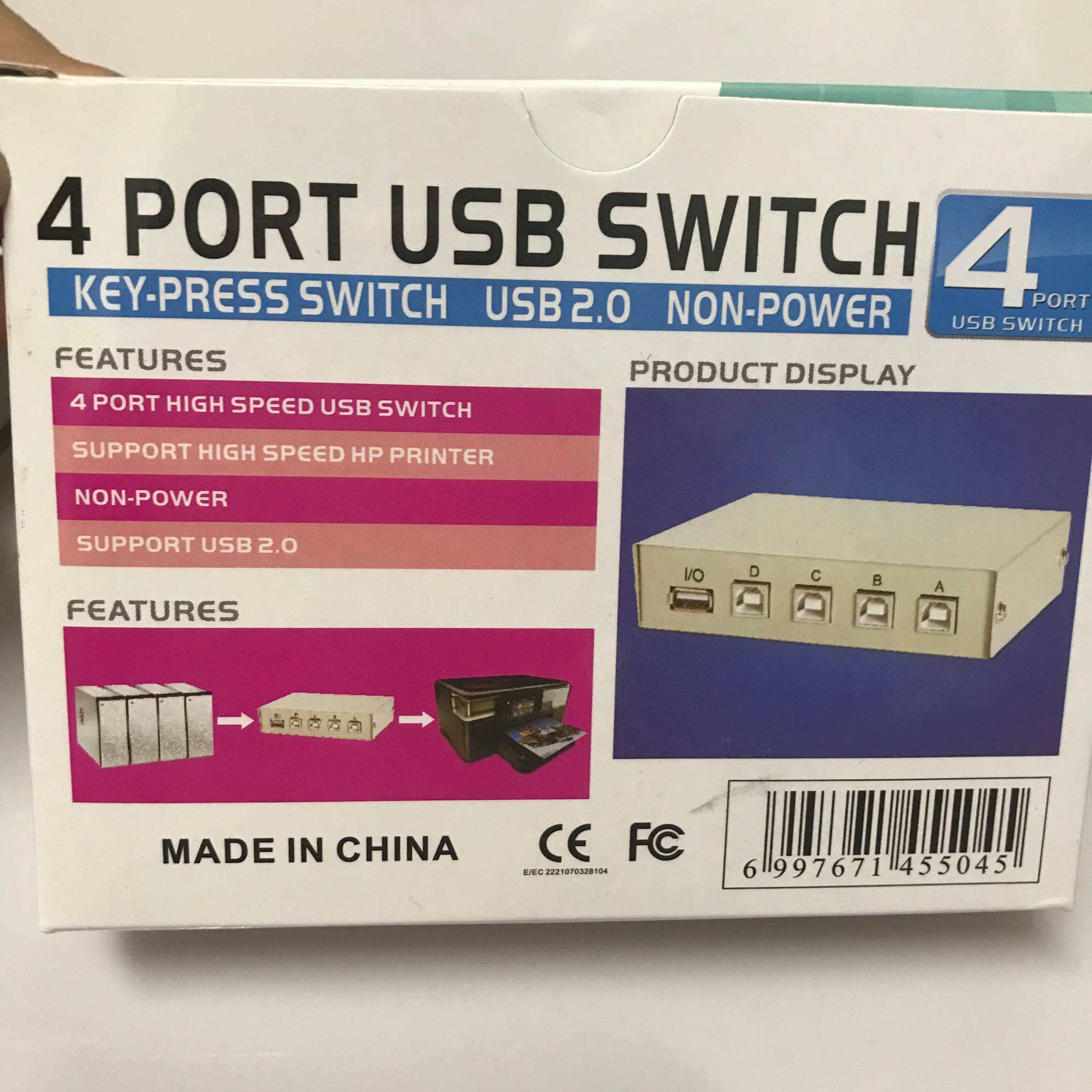 4 Ports USB 2.0 Sharing Switch Switcher Adapter Box For PC Scanner Printer - yShop2023 - ThaiPick