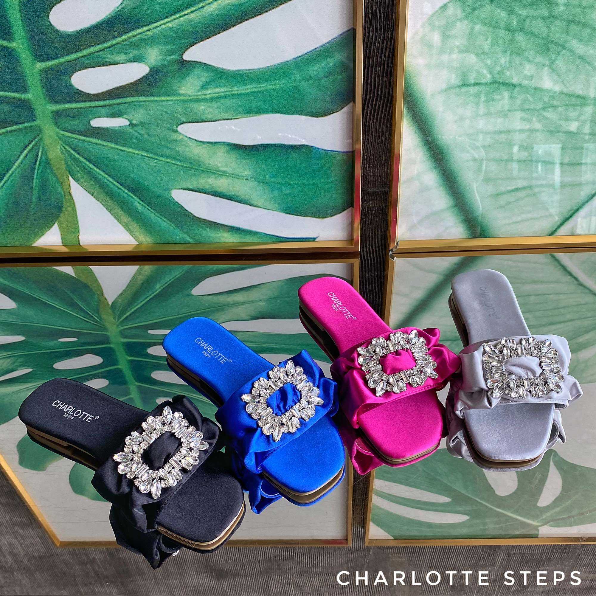 รองเท้าแตะผ้าไหมซาตินรุ่น cleo | Lazada.co.th