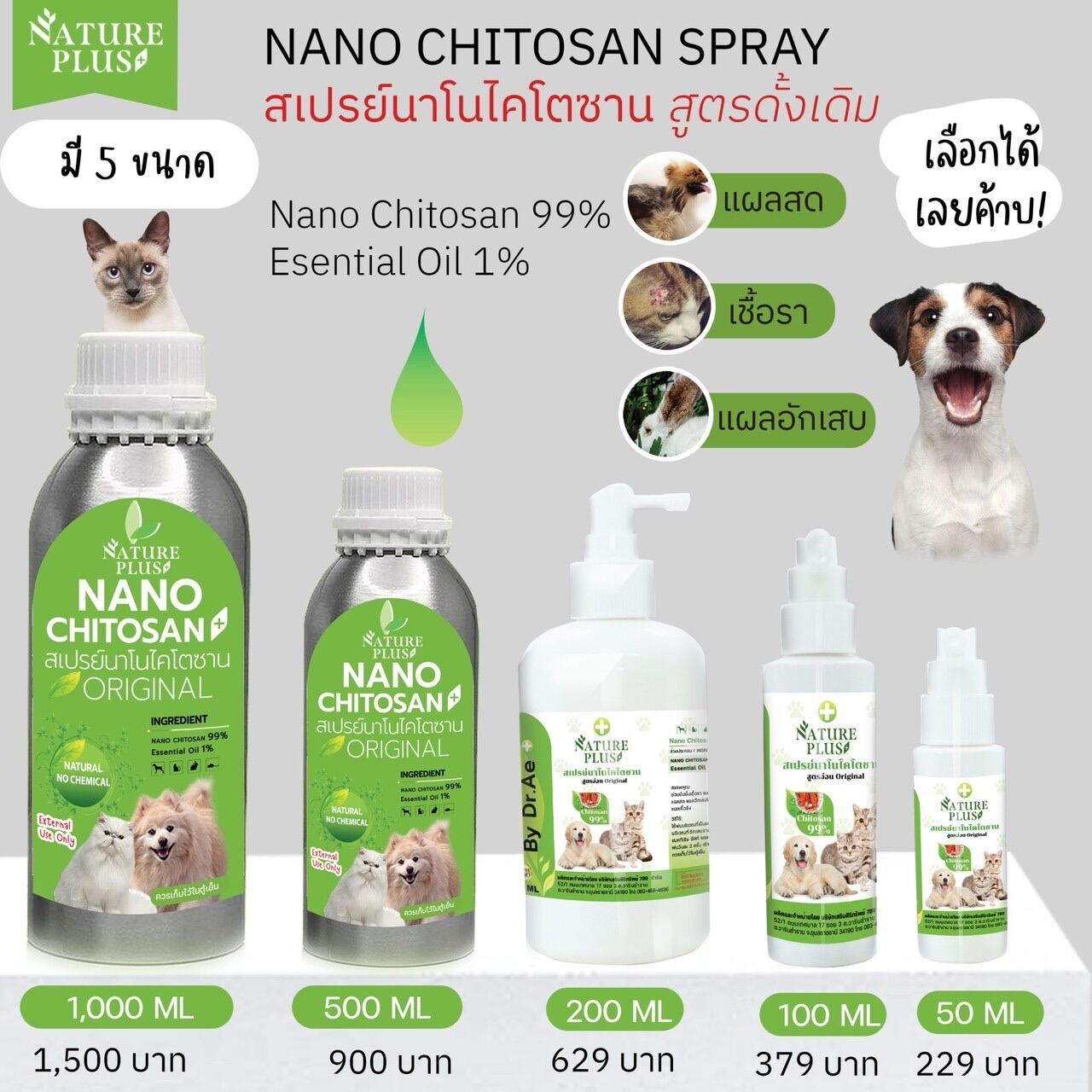Nano Chitosan Spray สูตรดั้งเดิมมีนาโนเข้มข้น99%ปราบแผลสดเชื้อราขี้เรื้อน | Lazada.co.th