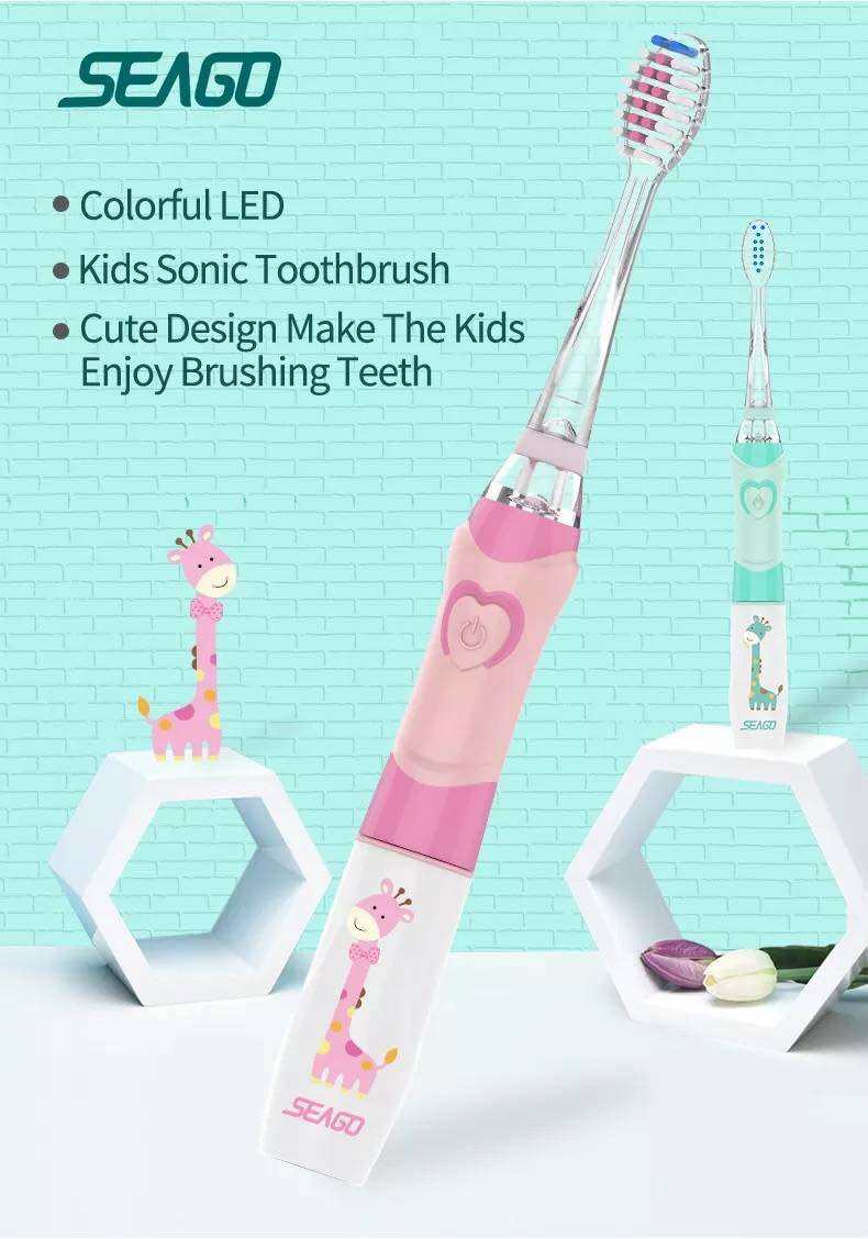 SEAGO แปรงสีฟันไฟฟ้า SONIC สำหรับเด็ก รุ่น SG-977 อายุ 3-10 ปี - เอ็นซี นำโชค - ThaiPick
