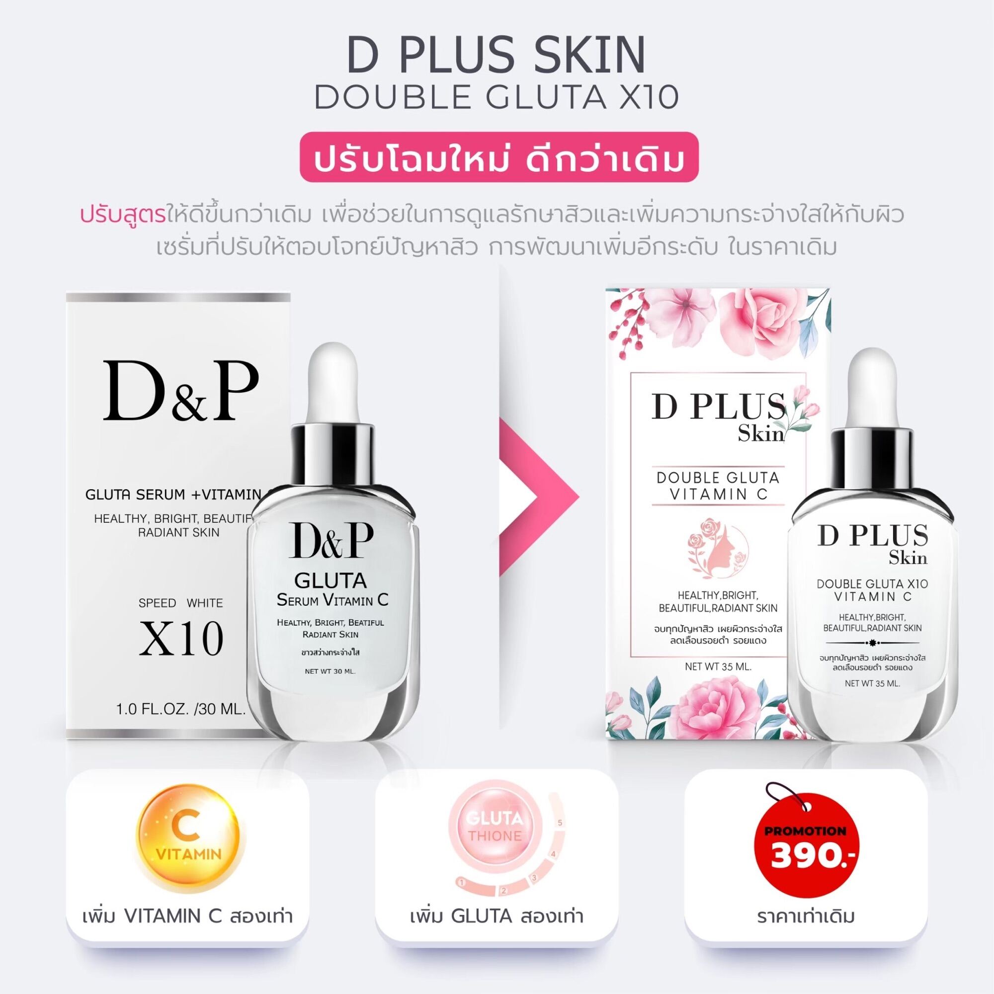 ส่งไว เซรั่มคุณก้ง D plus Skin ดับเบิ้ลกลูต้าเซรั่มของแท้‼️ พร้อมส่ง ...