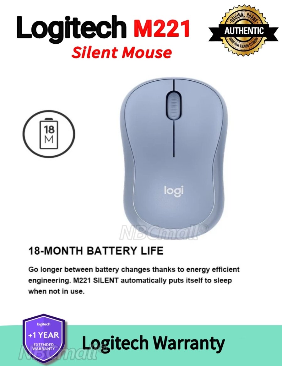 เมาส์ Logitech Silent Wireless Mouse M221 แท้ รับประกันศูนย์ - NBCmall - ThaiPick