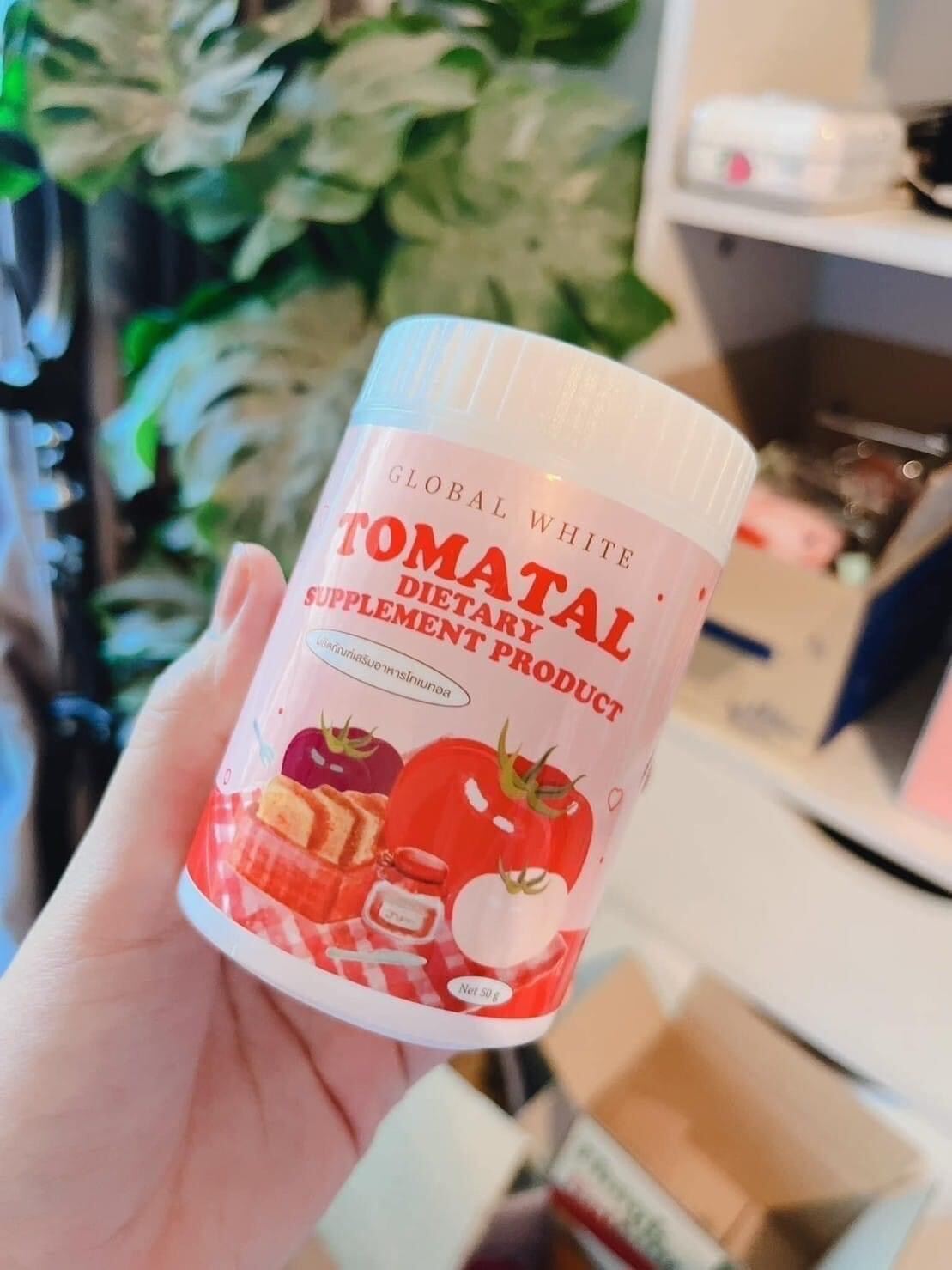 Tomatal โทเมทอล น้ำชงมะเขือเทศ ชงผิวขาว ฟื้นฟูผิว Global White ...