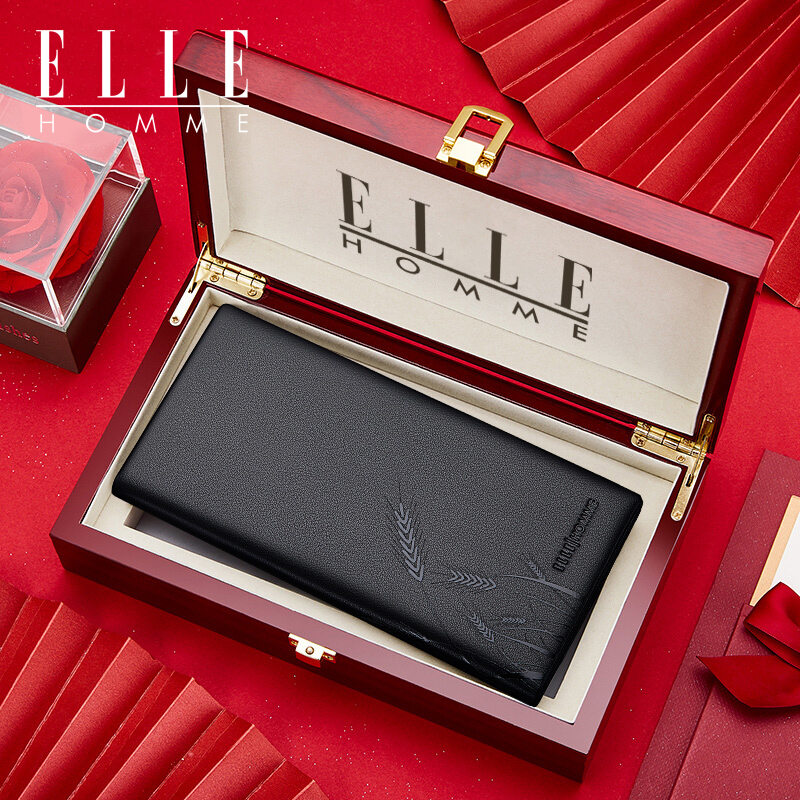 [Taobao]ELLE HOMME กระเป๋าสตางค์ผู้ชายหนังแท้แบบสั้น กระเป๋าเงินรุ่นบาง ...