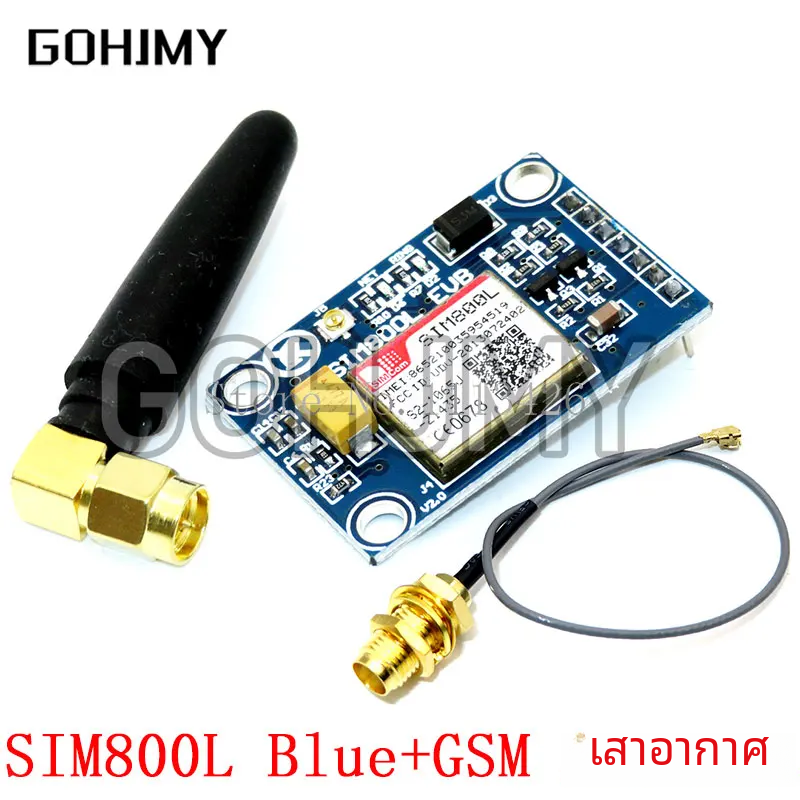 SIM800L GPRS GSM โมดูลไมโครซิมการ์ด Quad-band TTL พอร์ตอนุกรมเสาอากาศ ...