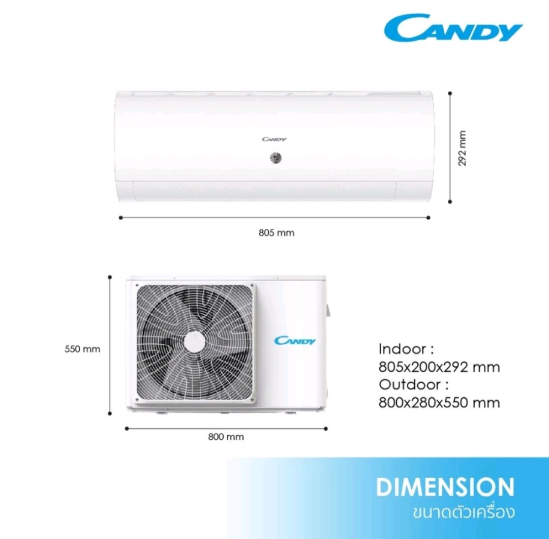 CANDY เครื่องปรับอากาศติดผนัง Fixed Speed ขนาด 12000 BTU รุ่น CE-12PCTF ...