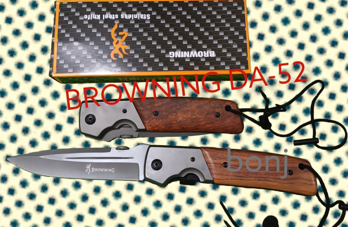 มีดพบพกพาด้ามไม้ใบทูโทน BROWNING-DA-52 มีดพับพกพาด้ามไม้ใบทูโทนอเนก ...