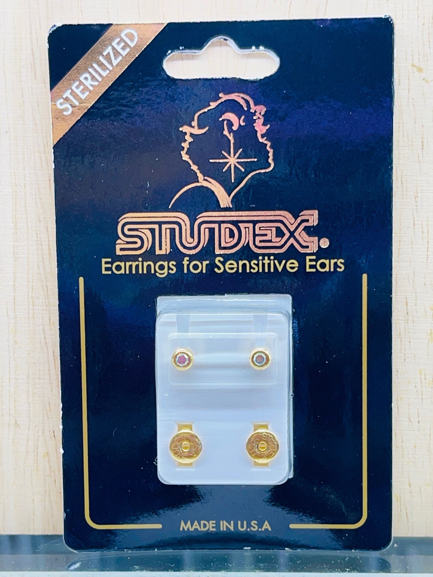 ของแท้ต่างหูสำหรับแพ้ง่ายคริสตัลรุ้งขอบกลมต่างหูฆ่าเชื้อ Studexแท้เกรดเครื่องมือแพทย์ made in ...