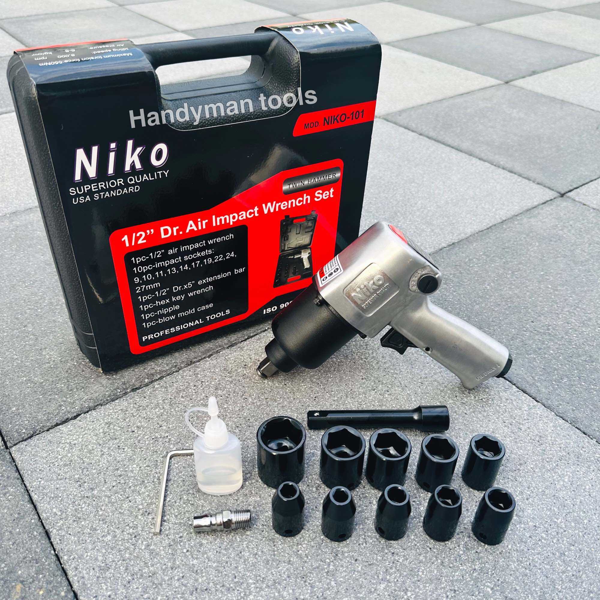 NIKO บล็อกลม ชุดบล็อกลม รุ่น NIKO-101 ขนาด 4 หุน(1/2นิ้ว) TWIN HAMMER คุณภาพสูง ใช้ขันงานหนักได้ ...