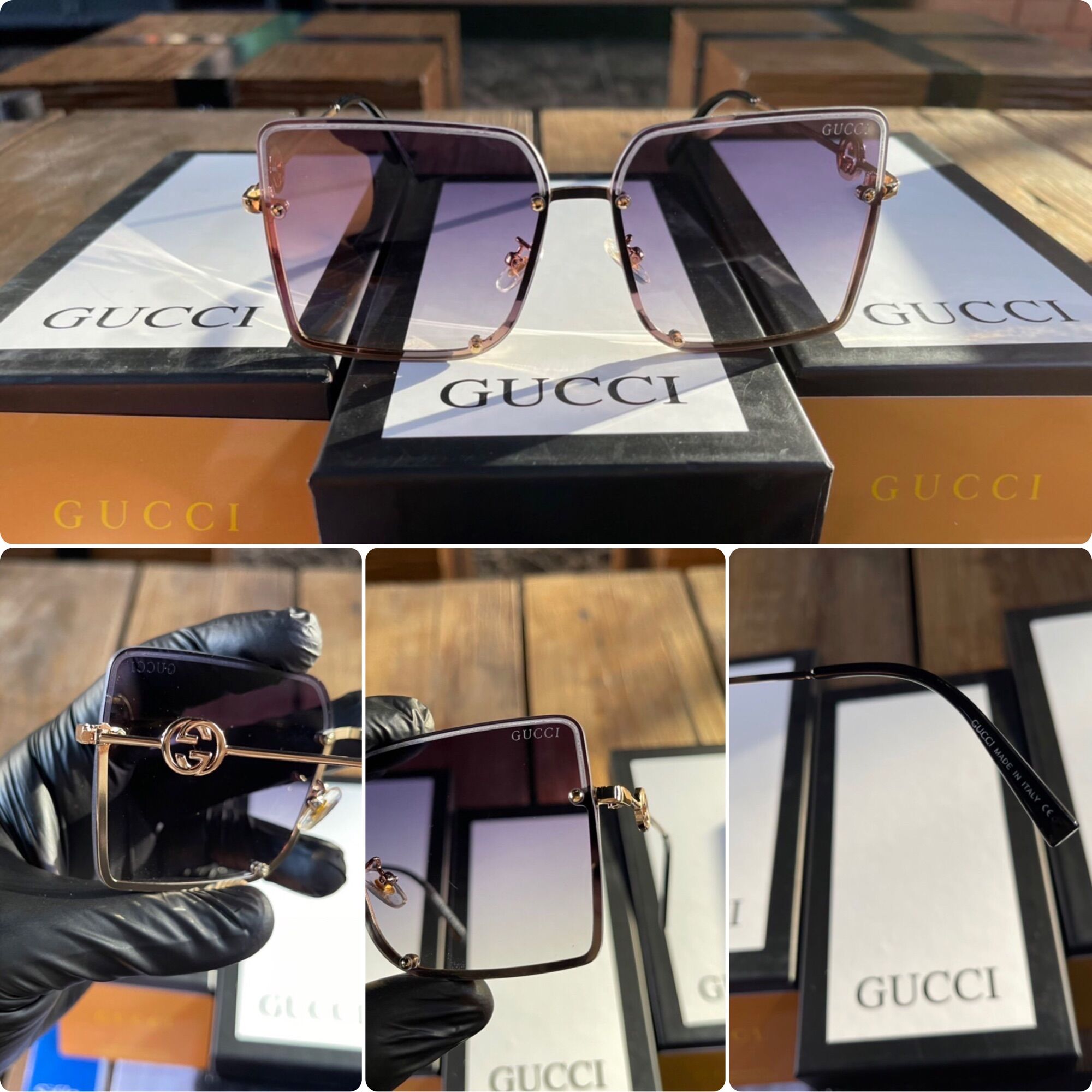 แว่นตา Gucci Oversize Square-Frame Sunglasses (รุ่นใหม่ 2022) - อโลมปา ...
