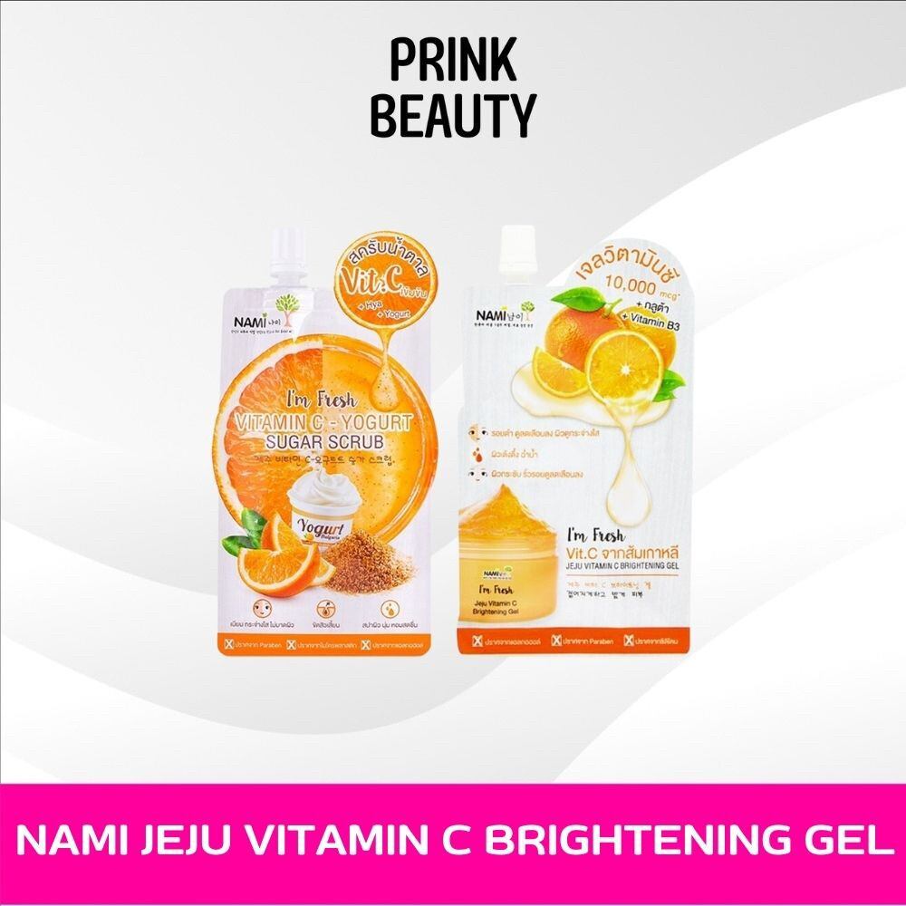 (1 ซอง) Nami Im Fresh Jeju Vitamin C Brightening Gel Yogurt Sugar Scrub ...