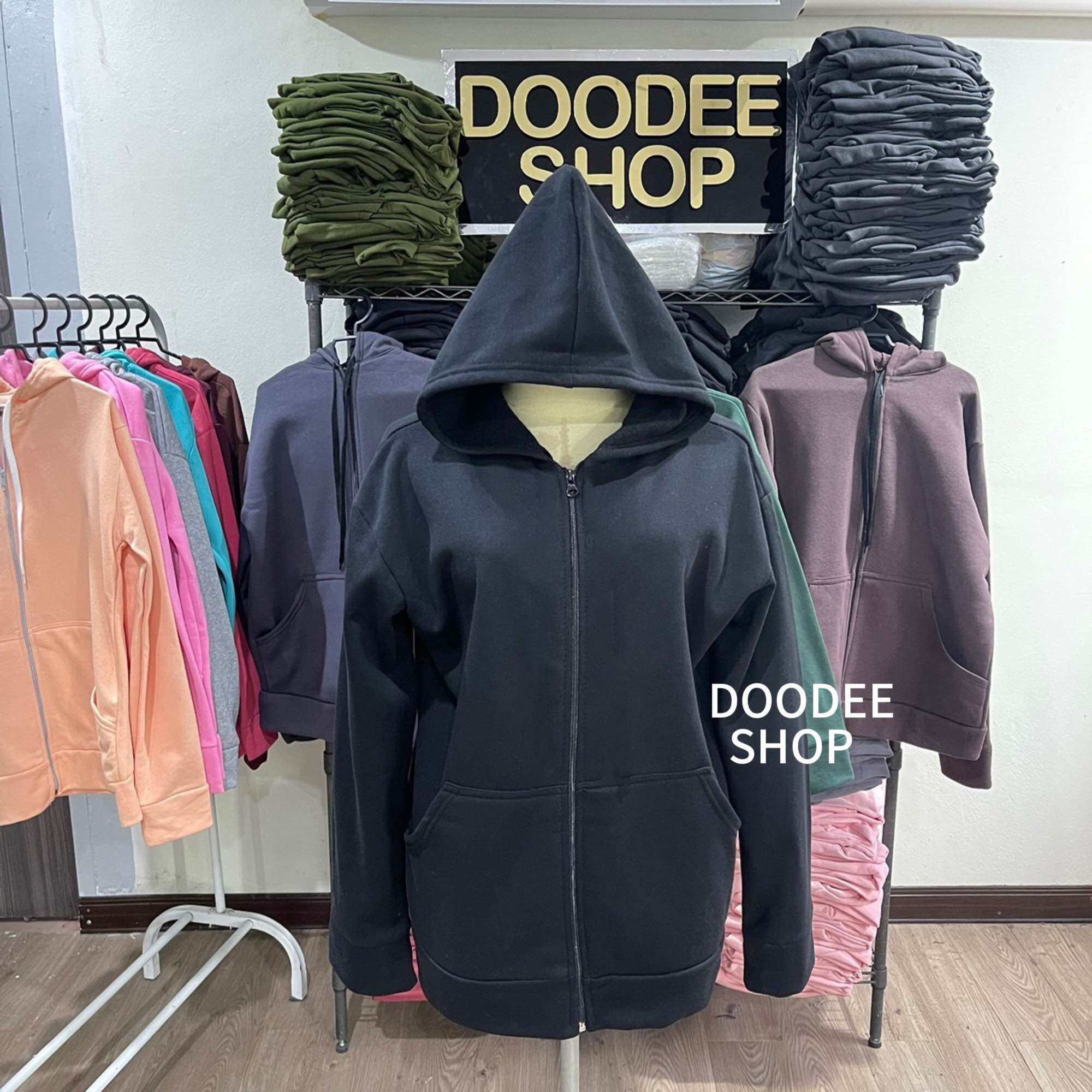 เสื้อแขนยาว ฮู้ด ซิปหน้า เนื้อผ้าสำลี หนานุ่ม ใส่สบาย ใส่ได้ทั้งชาย หญิง เหมาะกับหน้าหนาว ...