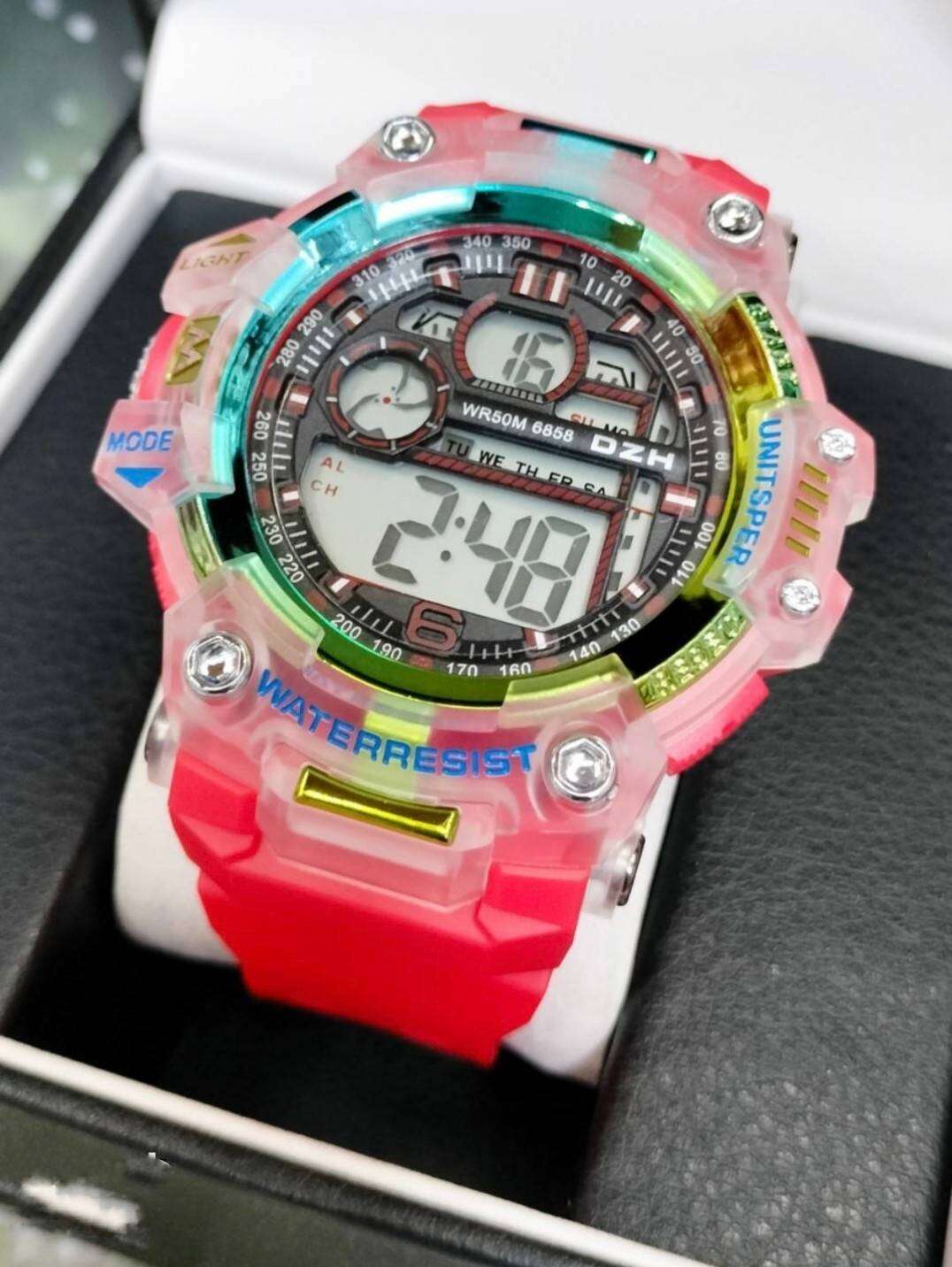 นาฬิกาแบรนด์ DZH แบรนด์แท้ นาฬิกาสปอร์ต นาฬิกากันน้ำ หน้าจอแสดงผลแบบ ...