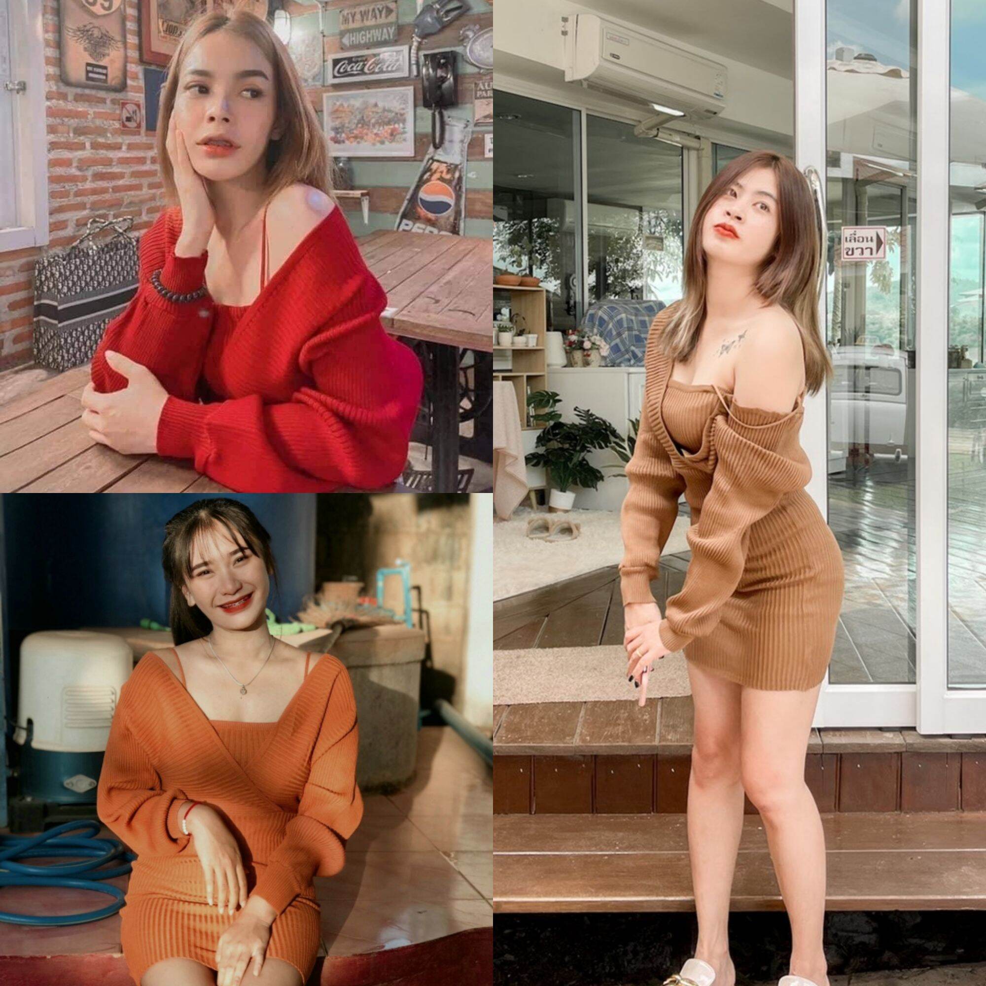 Spinny House มินิเดรส 2 in 1 สายเดี่ยวใส่เป็นเปิดไหล่ได้ แต่งทรงคอวีเข้ารูป 2in1 Dress เดรสน้ำ ...