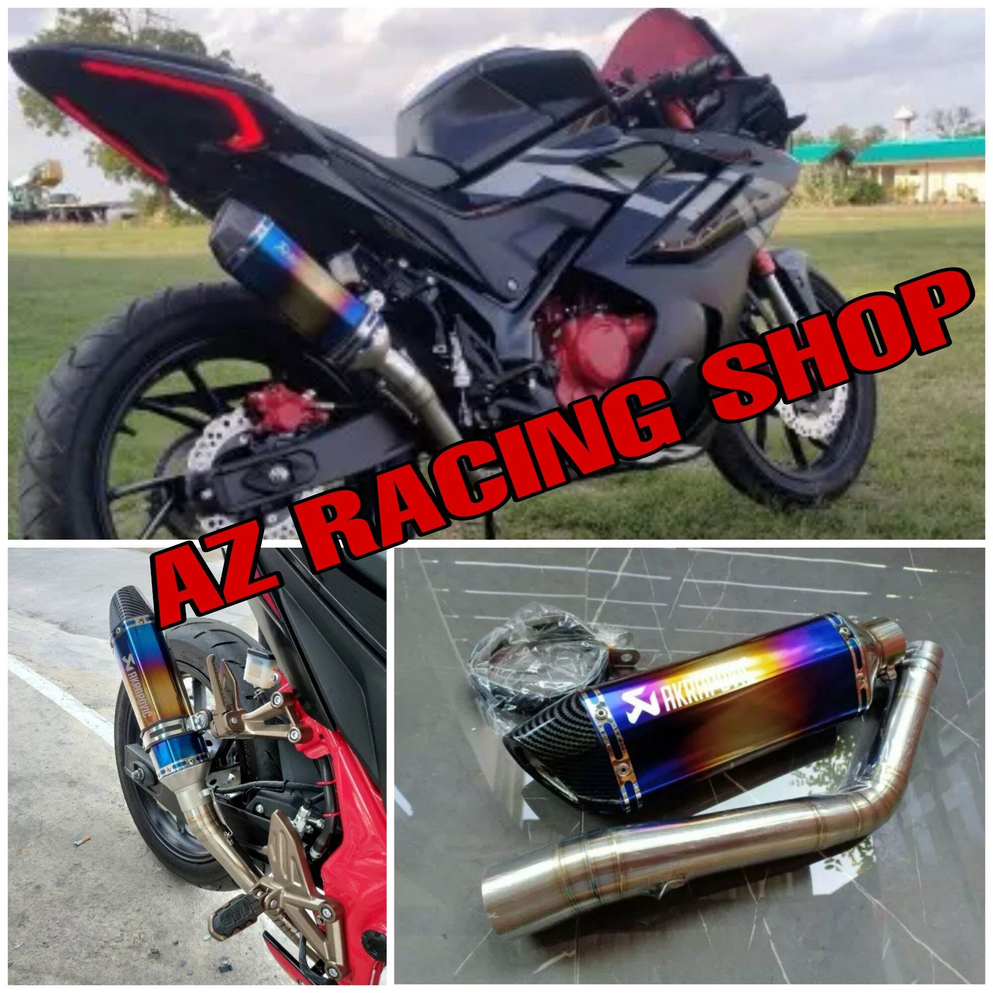 ท่อสลิปออน GPX Demon Gr200R แสตนเลสเกรด 304 อย่างดีสวมปลายท่อแต่งขนาด 2 ...