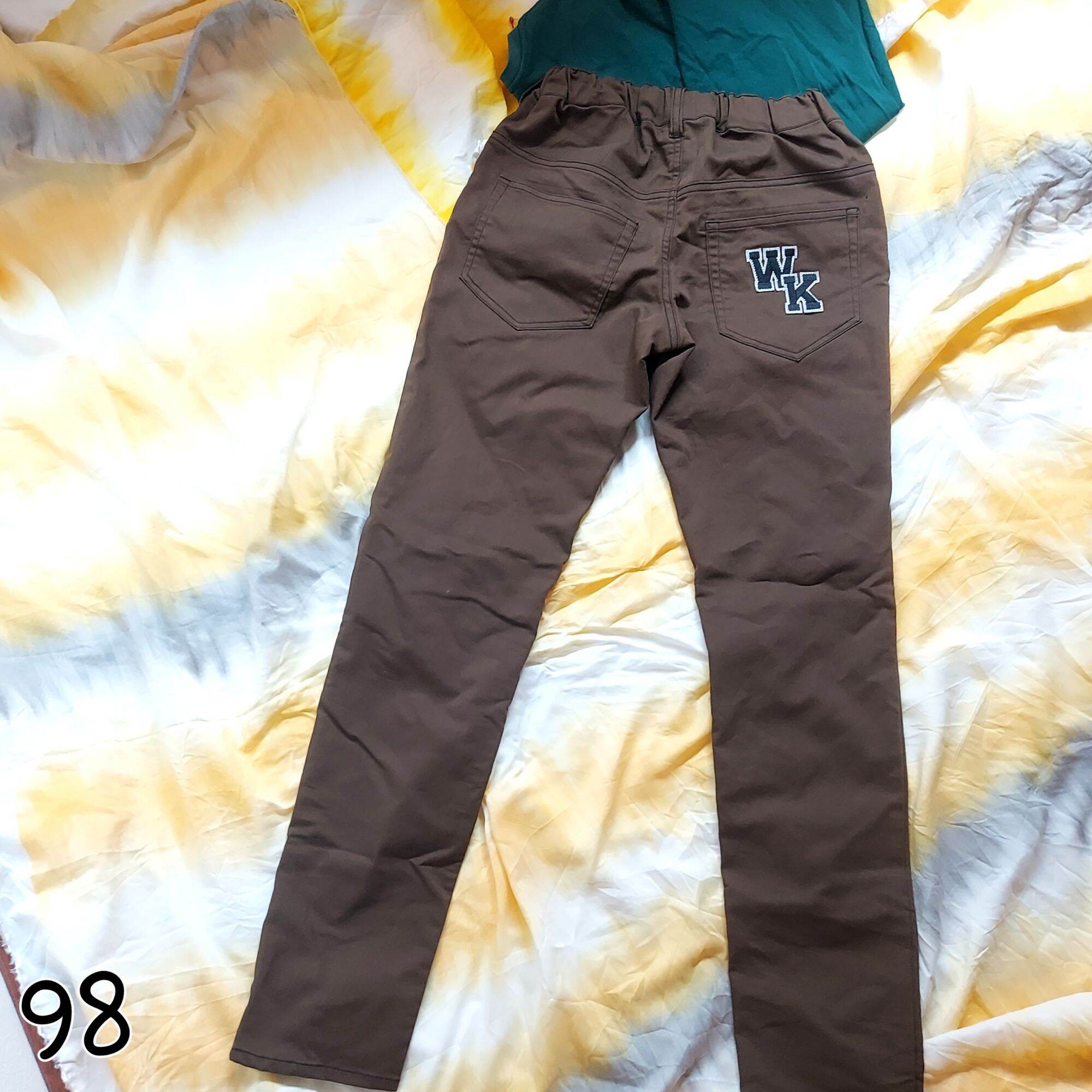 98 : WASK wee aged saucy kid กางเกงขายาว ขอบเอวยางยืด ผ้ายืดสีน้ำตาล ...