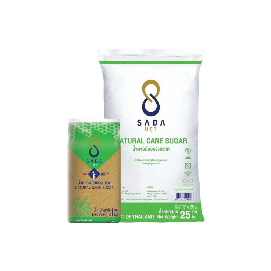 น้ำตาลอ้อยธรรมชาติ ตรา ษฎา SADA NATURAL CANE SUGAR น้ำหนักสุทธิ 1 กก. x ...