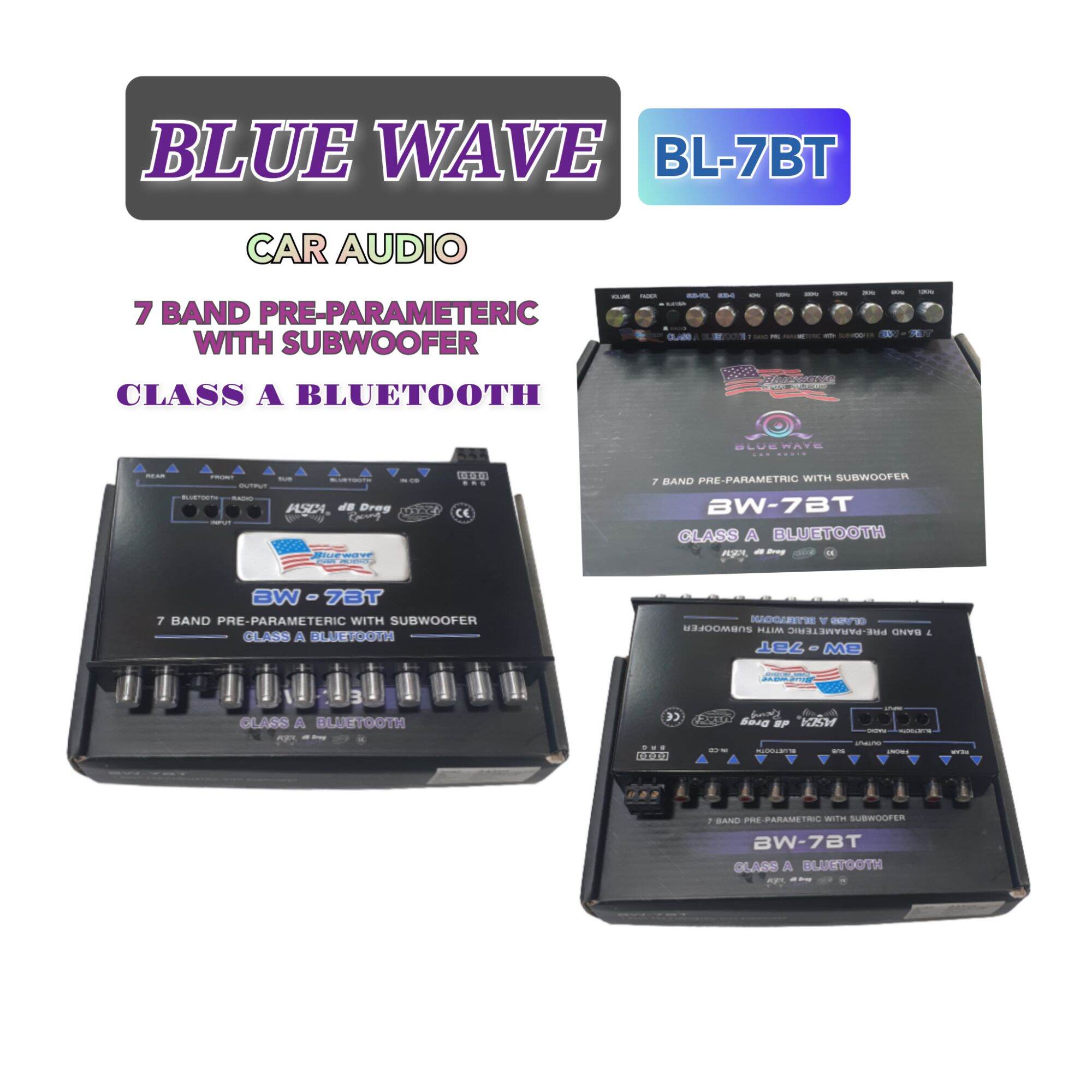 ปรีแอมป์รถยนต์ BLUEWAVE รุ่น BW-7BT 7 แบนด์ BLUETOOTH เครื่องเสียงติด ...