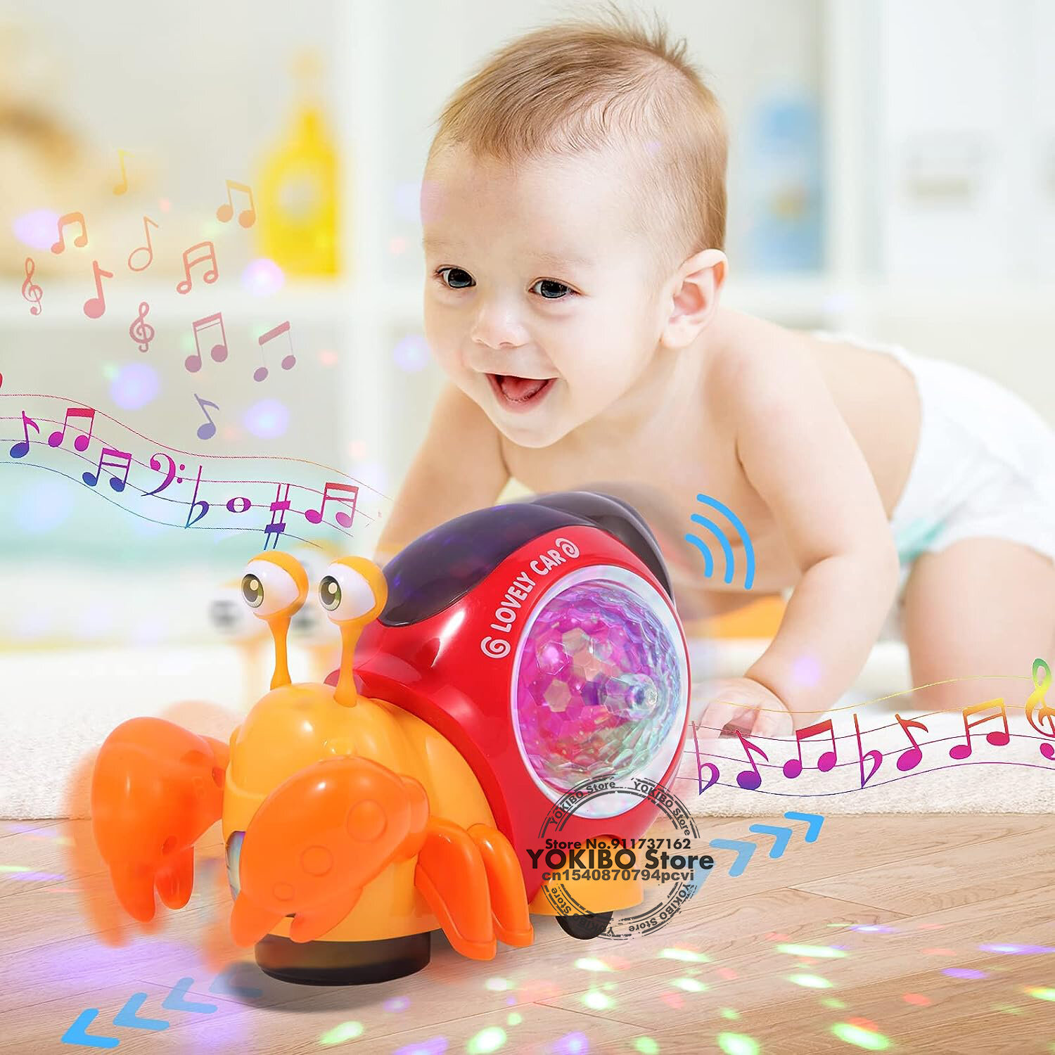 ของเล่นเพลงปูสำหรับคลานของเล่นมีเสียงนำของเล่นทารก0 12 - Global Merch ...