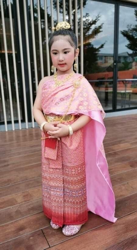 ชุดไทยเด็ก ชุดไทยสีชมพู (พร้อมส่ง) ชุดไทย 1-12ขวบ ส่งเร็ว Kerry - babyshop_2499 - ThaiPick